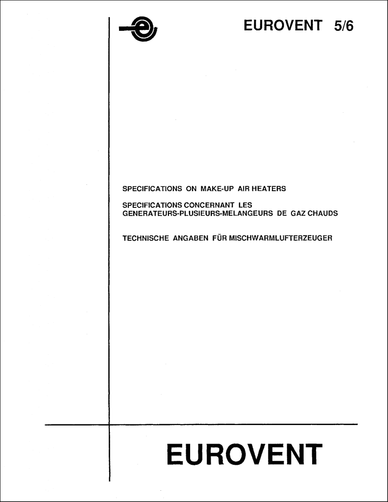 Eurovent 5/6: Specification on make-up air heaters - Eurovent