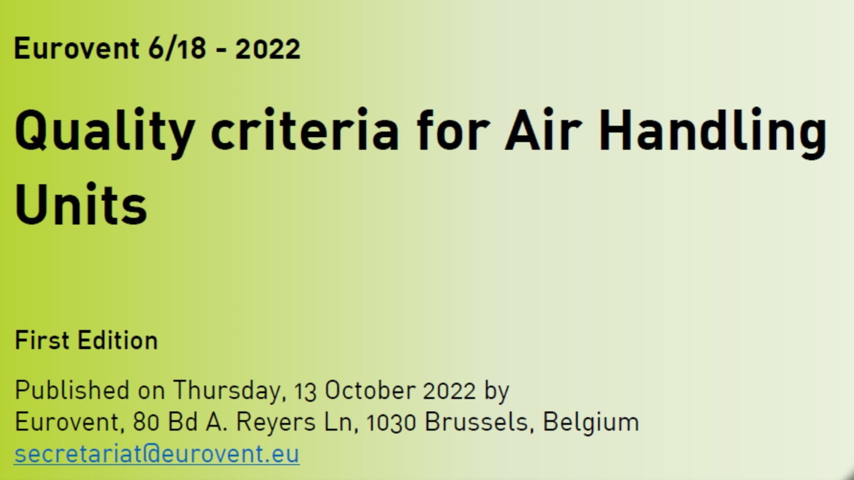 Eurovent Recommendation 6-18 available in German - Eurovent