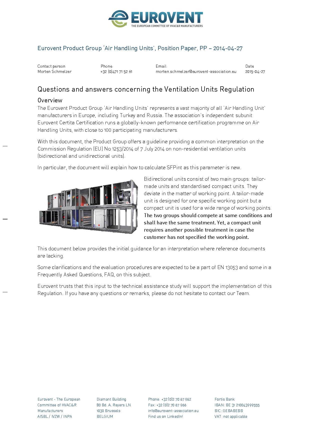 Eurovent – Questions and answers concerning the Ventilation Units ...
