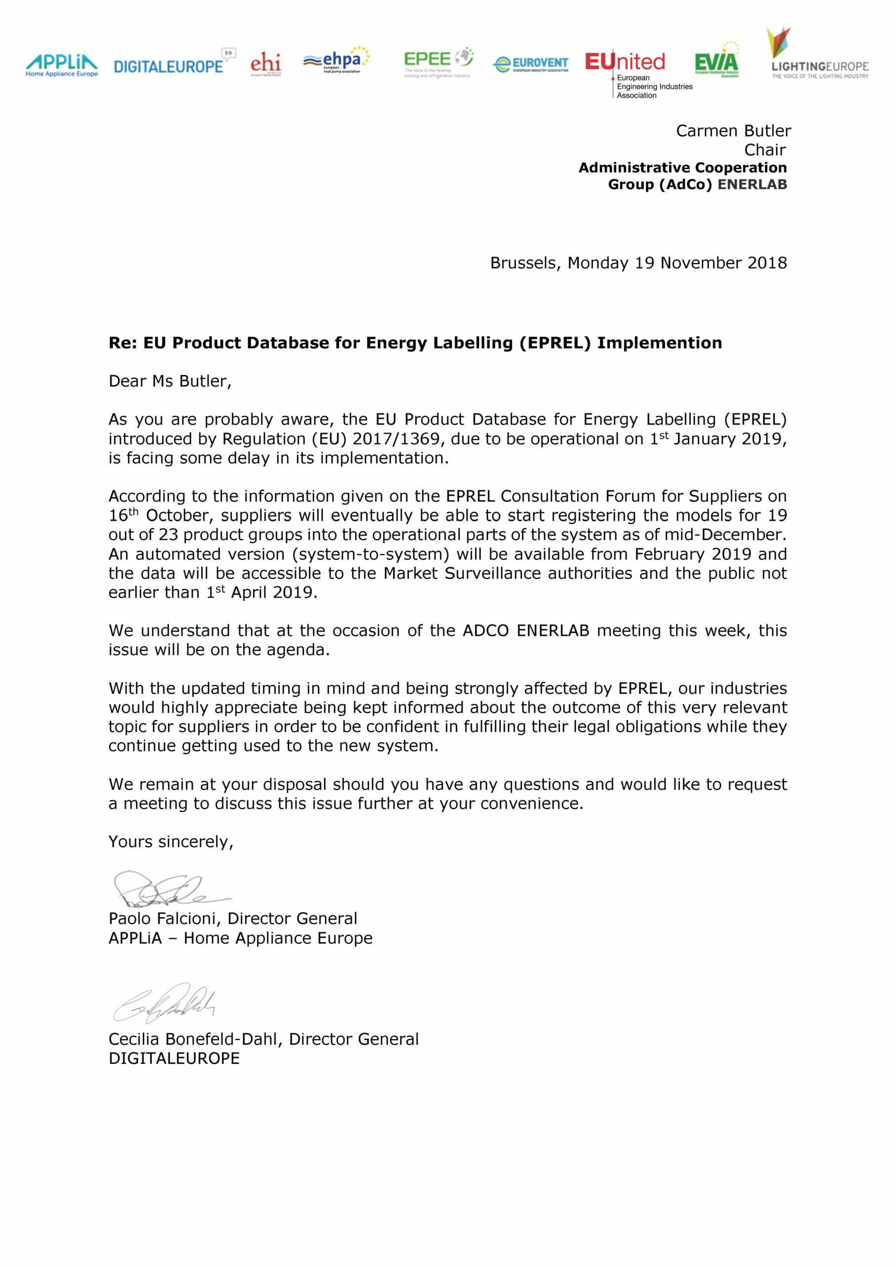 Joint Industry Letter to ADCO on EPREL - Eurovent