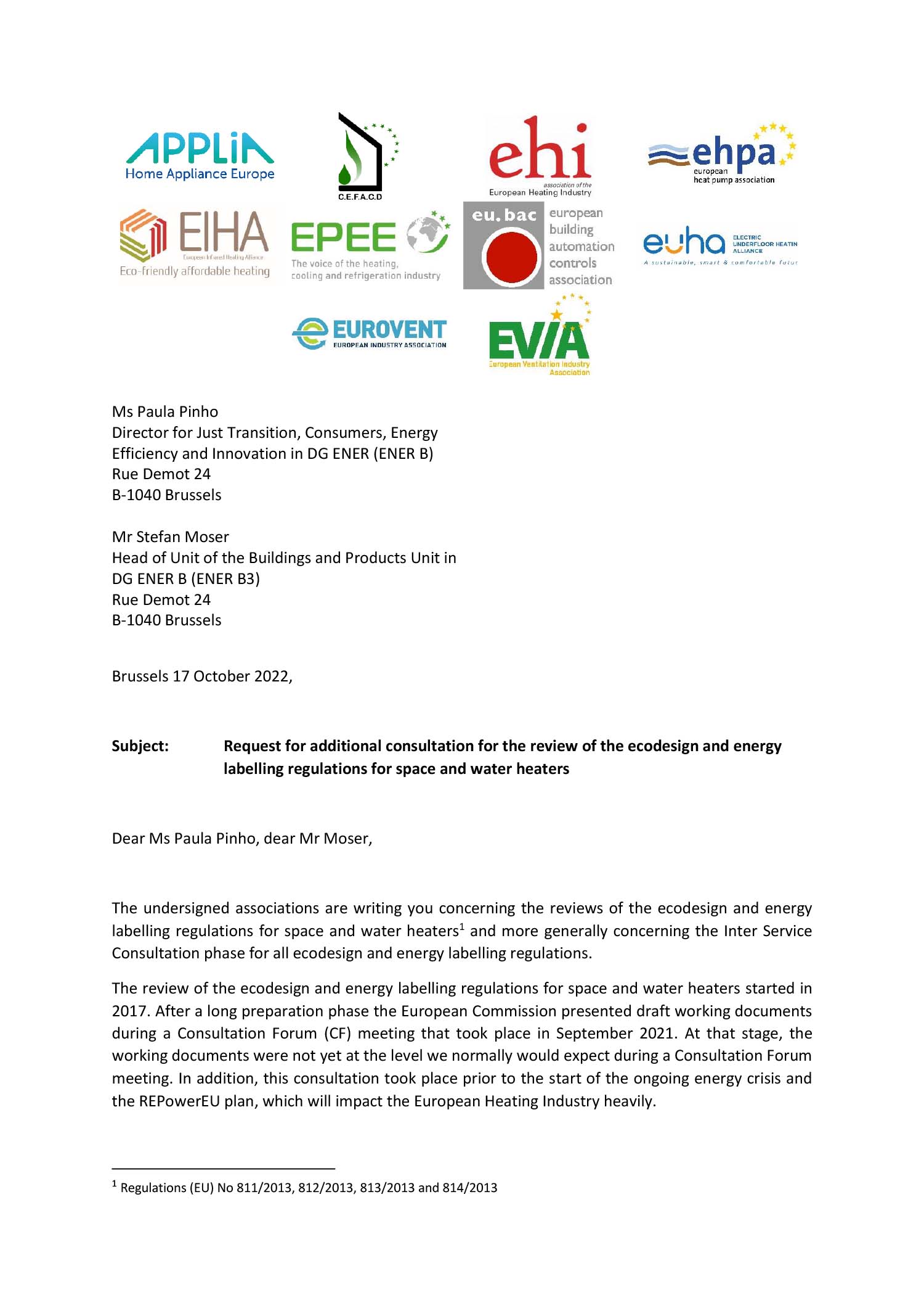 Joint letter ENER Lot 1 and 2 – Additional consultation and ISC ...